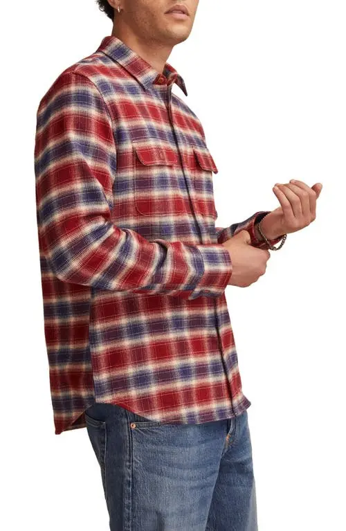 Lucky Brand Cloud Soft Plaid Flannel Button-up Shirt - Navy Multi