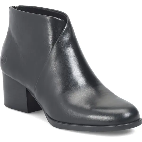 BØRN Kalie Leather Bootie - Black Leather