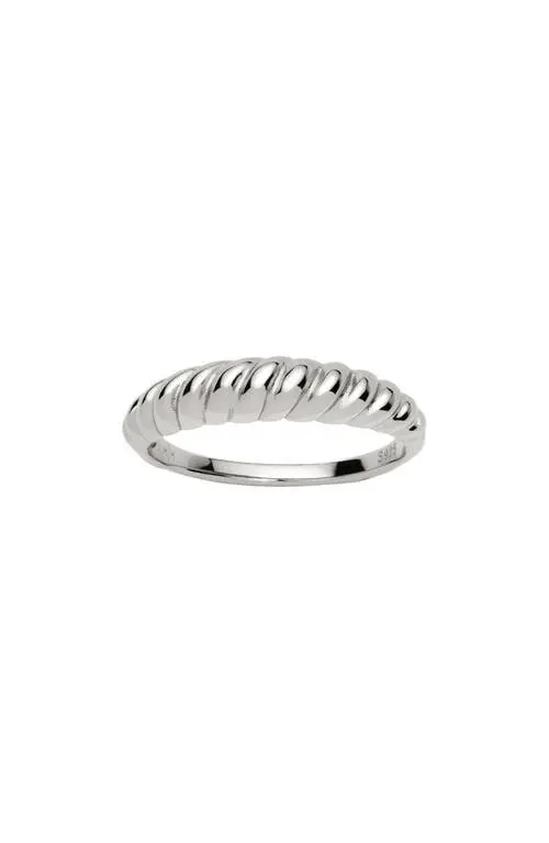 MADE BY MARY Gloss Croissant Ring - Silver