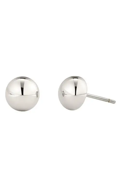 MADE BY MARY Sol Button Stud Earrings - Rhodium Plated