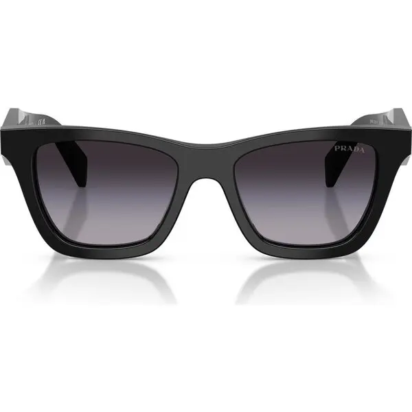 Prada 52mm Butterfly Sunglasses - Black/grey Gradient