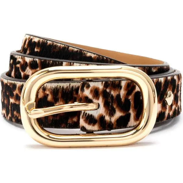 Kate Spade New York Molten Buckle Calf Hair Belt - Downtown Leopard