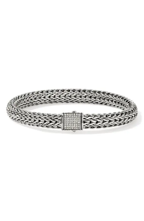 John Hardy Sterling Pavé Diamond Icon Bracelet - Silver