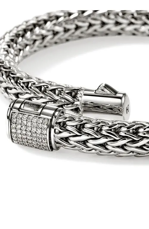 John Hardy Sterling Pavé Diamond Chain Bracelet - Silver