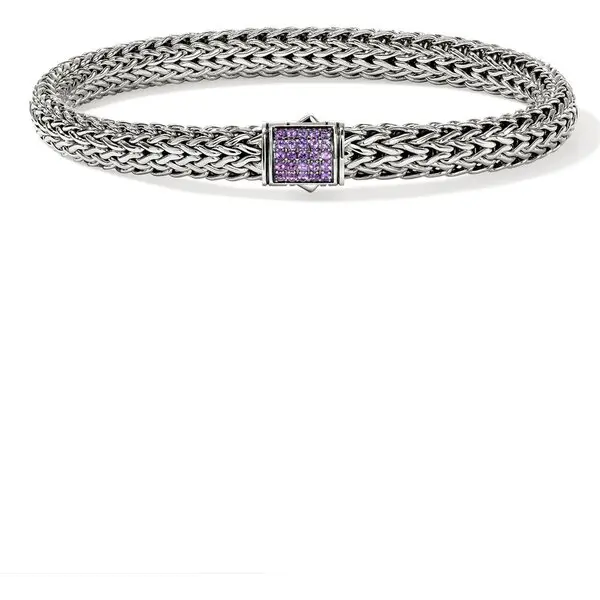 John Hardy Sterling Silver Icon Bracelet With Pavé Sapphires - Amethyst
