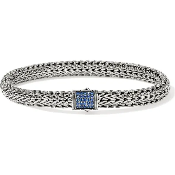 John Hardy Sterling Silver Icon Bracelet With Pavé Sapphires - Silver Blue Stone