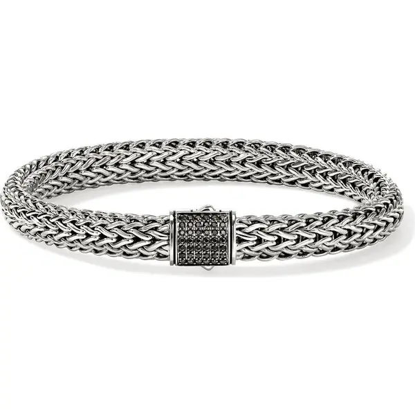 John Hardy Sterling Icon Bracelet With Sapphire Pave - Black Sapphire