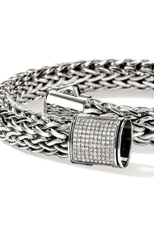 John Hardy Sterling Pavé Diamond Icon Bracelet