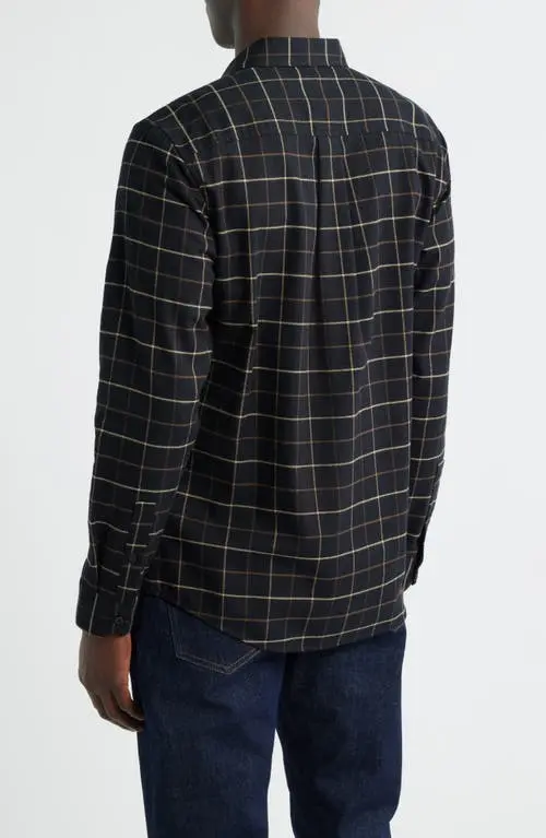 Nordstrom Grid Cotton & Cashmere Button-up Shirt