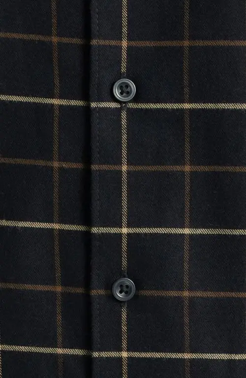 Nordstrom Grid Cotton & Cashmere Button-up Shirt