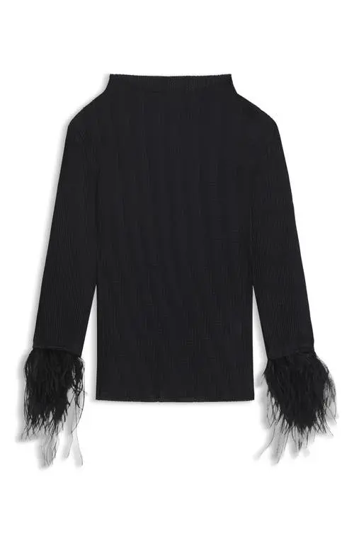 BOSS Efedera Texture Feather Cuff Top