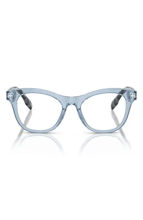 Burberry 46mm Cat Eye Optical Glasses - Blue/demo Lens