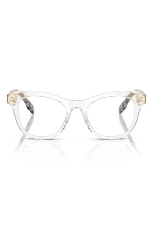 Burberry 46mm Cat Eye Optical Glasses - Transparent/demo Lens