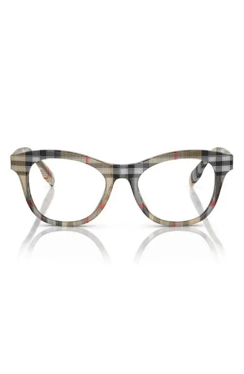 Burberry 46mm Cat Eye Optical Glasses - Vintage Check/demo Lens