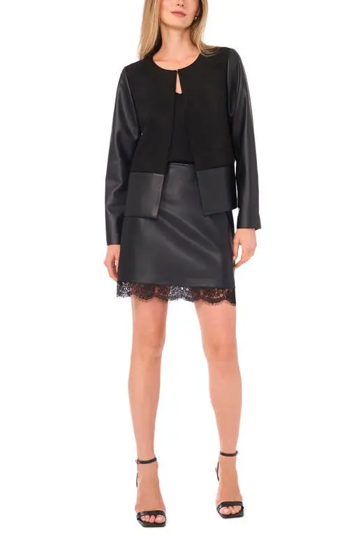 Vince Camuto Faux Suede And Faux Leather Jacket