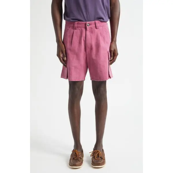 NOAH Pleated Organic Cotton Canvas Cargo Shorts