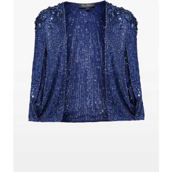 Jenny Packham Mina Sequin Capelet - Sea Dragon