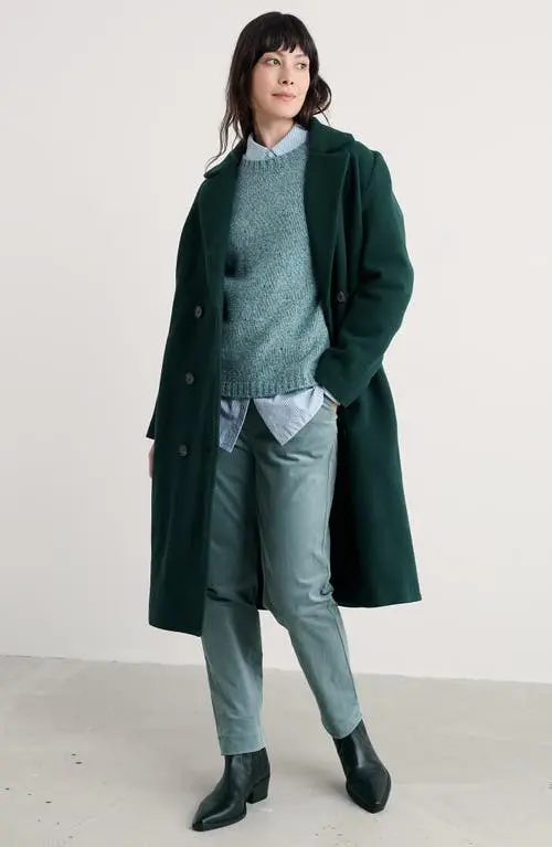 SEASALT CORNWALL Dawson Pick Merino Wool-blend Crewneck Sweater - Lichen