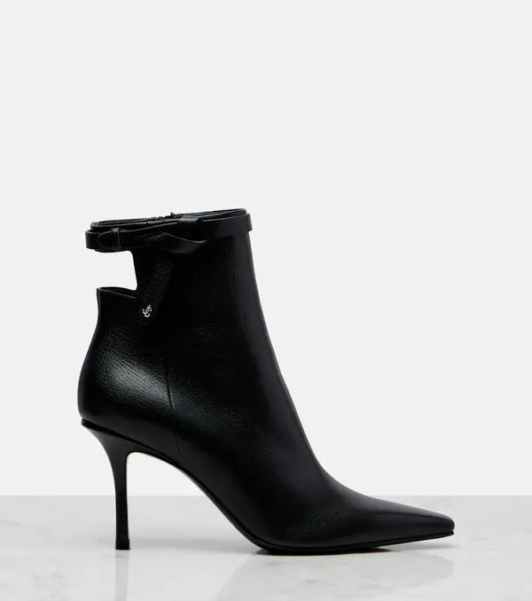 JIMMY CHOO Camie 85 Cutout Leather Ankle Boots