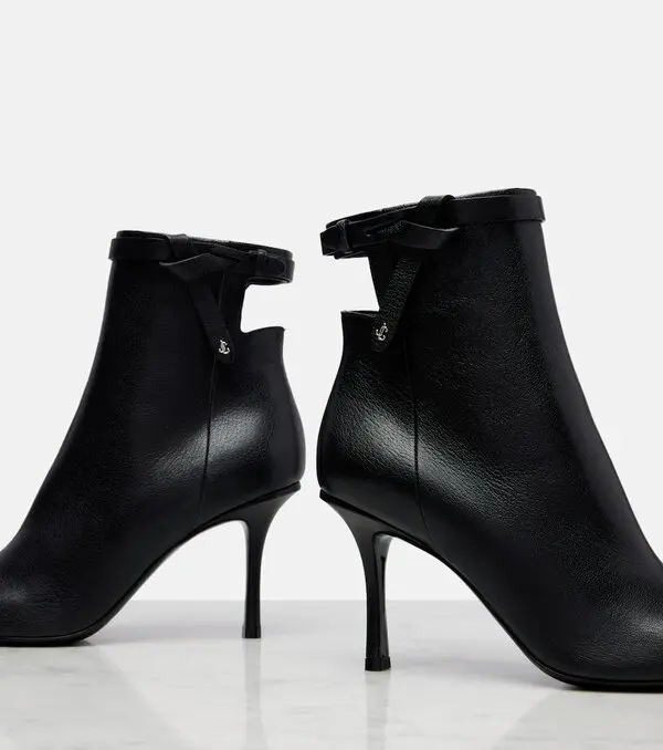 JIMMY CHOO Camie 85 Cutout Leather Ankle Boots