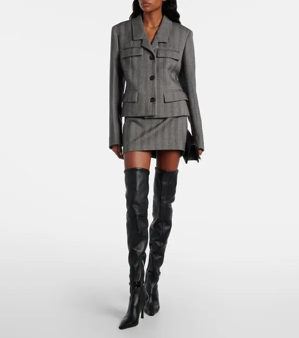 JIMMY CHOO Camie 85 Leather Over-the-knee Boots