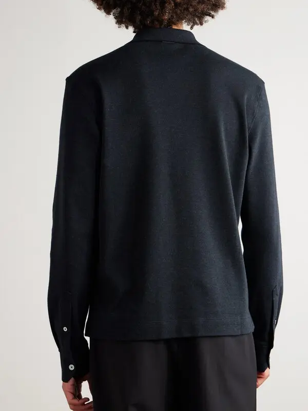Zegna Cotton-piqué Polo Shirt - Blue