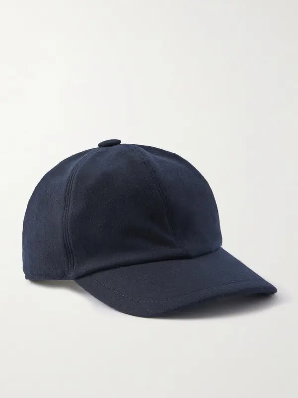 Rubinacci Super 180s Wool Baseball Cap - Blue