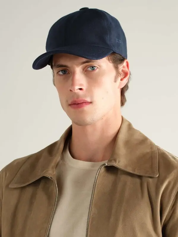 Rubinacci Super 180s Wool Baseball Cap - Navy