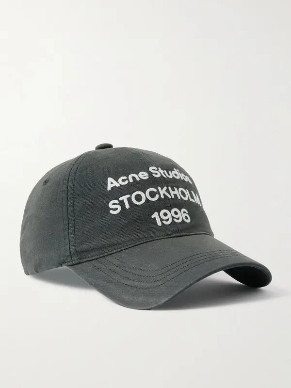 Acne Studios Logo-embroidered Cotton-twill Baseball Cap - Black