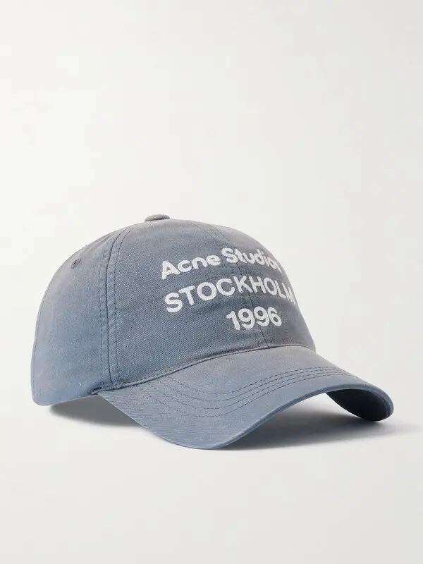 Acne Studios Logo-embroidered Cotton-twill Baseball Cap - Blue