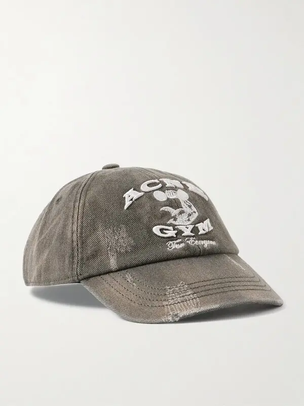 Acne Studios Logo-embroidered Cotton-twill Baseball Cap - Gray