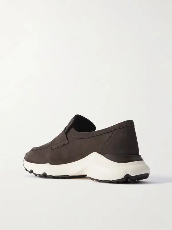 TOD'S Shearling-lined Suede Loafers - Brown