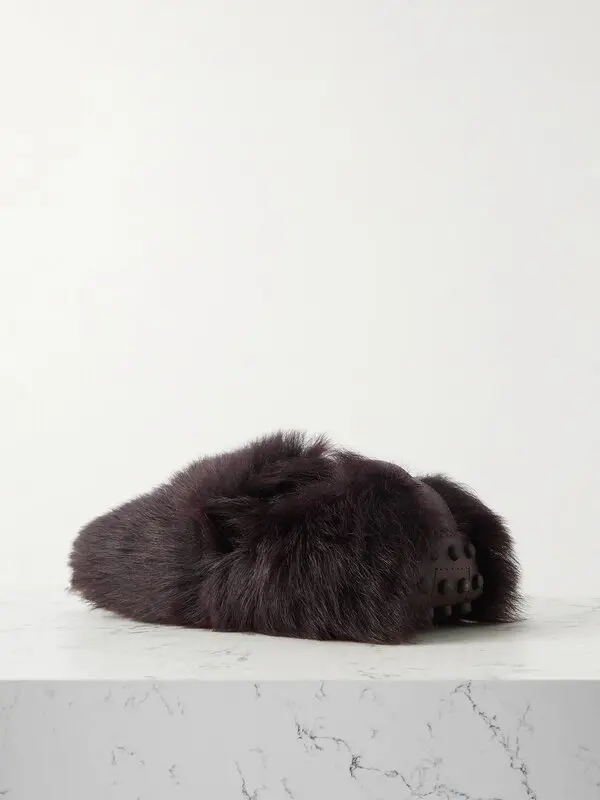 TOD'S Shearling Loafers - Brown