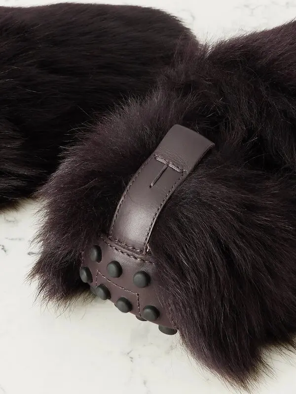 TOD'S Shearling Loafers - Brown