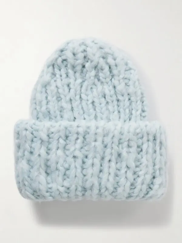 Suzie Kondi Lumi Ribbed Cashmere Beanie - Blue