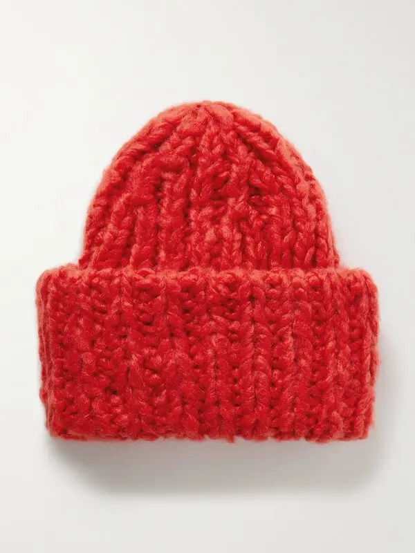 Suzie Kondi Lumi Ribbed Cashmere Beanie - Red