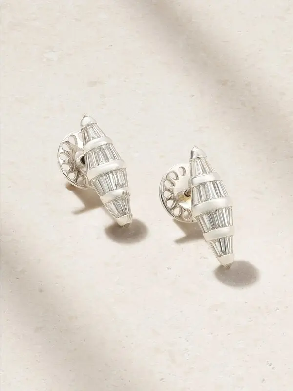 Nikos Koulis 18-karat White Diamond Earrings - Gold