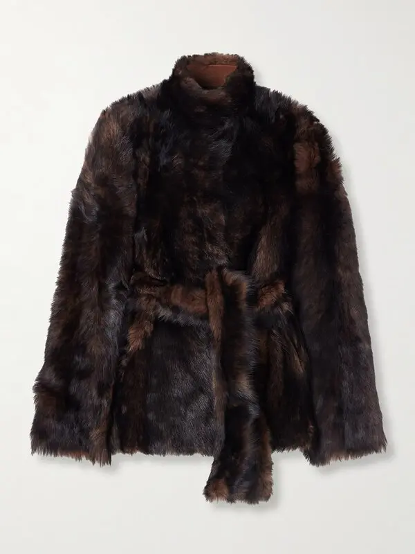 Nour Hammour Elsa Belted Shearling Jacket