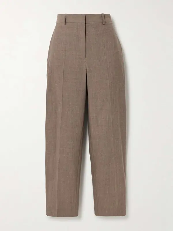JOSEPH Trina Wool Straight-leg Pants - Mushroom