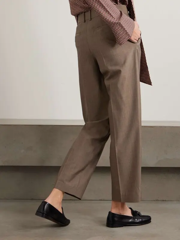 JOSEPH Trina Wool Straight-leg Pants - Mushroom