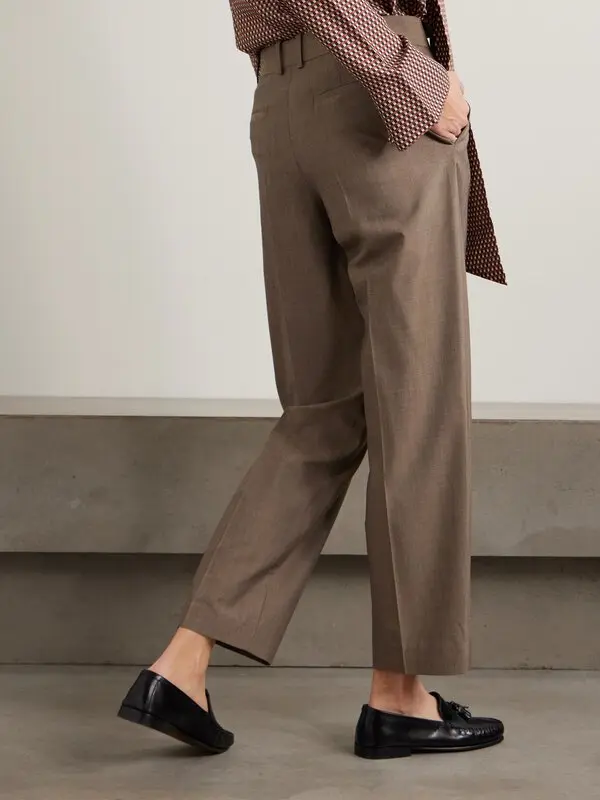 JOSEPH Trina Wool Straight-leg Pants - Neutrals