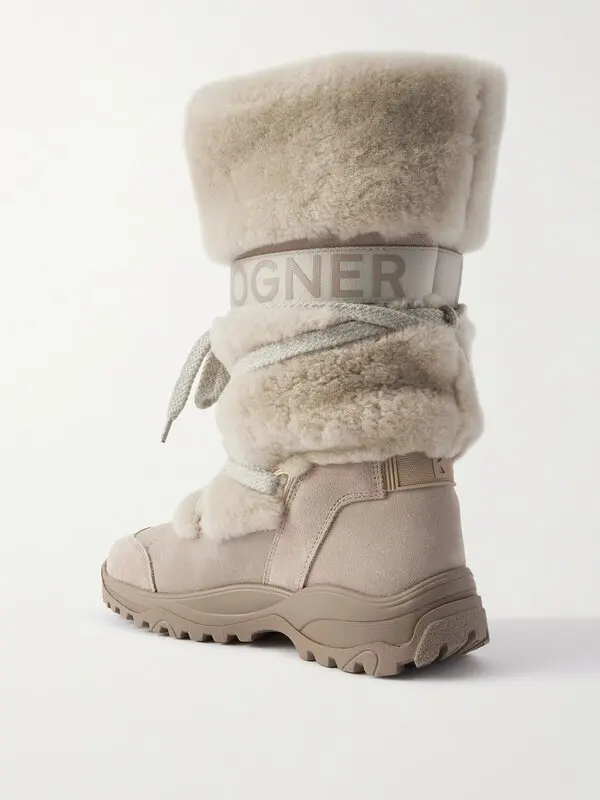 Bogner Alta Badia Shearling And Suede Ankle Boots