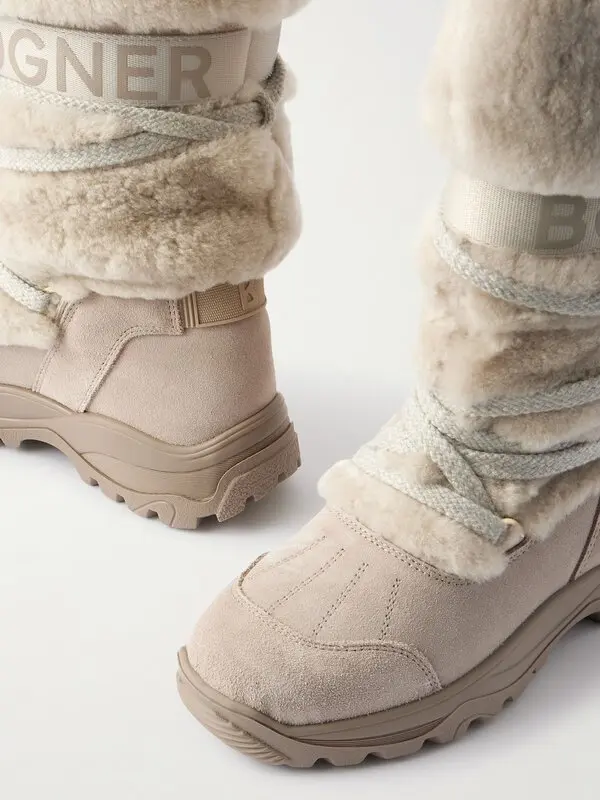 Bogner Alta Badia Shearling And Suede Ankle Boots