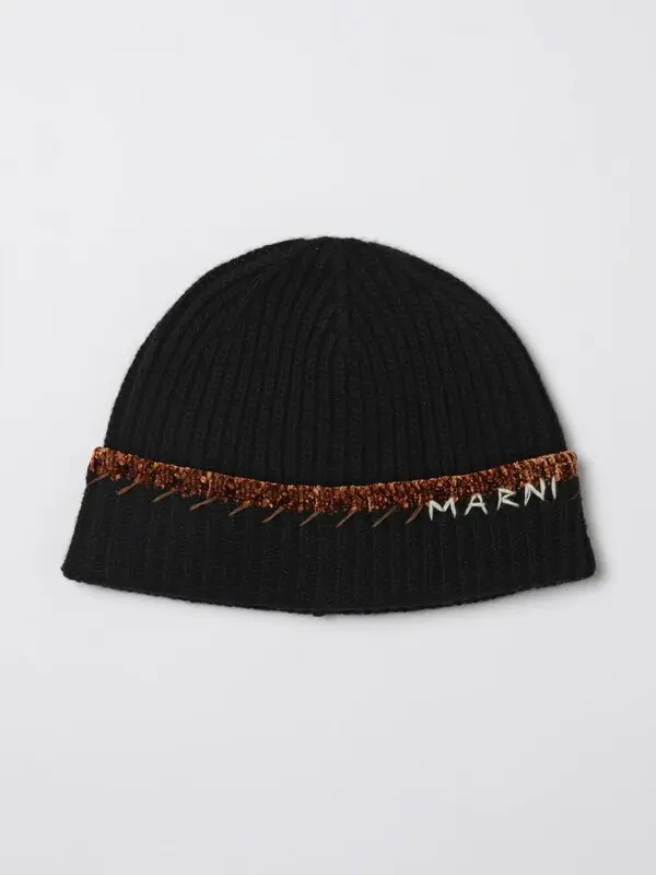 Marni Ribbed Knit Cap - Black