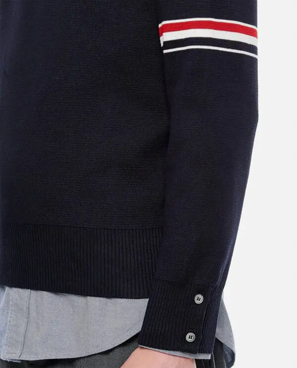 Thom Browne Milano Stitch Crewneck Sweater - Blue