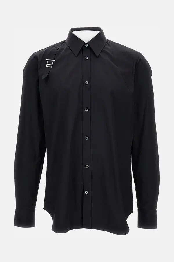 Alexander McQueen Shirt With Silver Buckle - Black