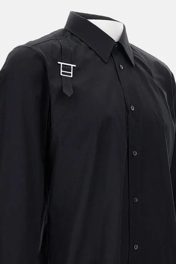 Alexander McQueen Shirt With Silver Buckle - Black
