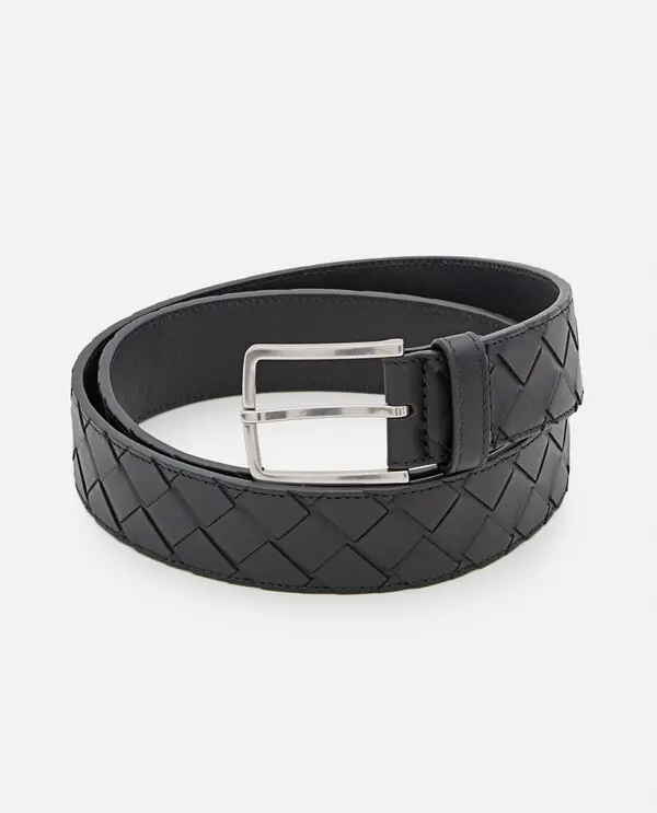 Bottega Veneta Woven Leather Belt - Black