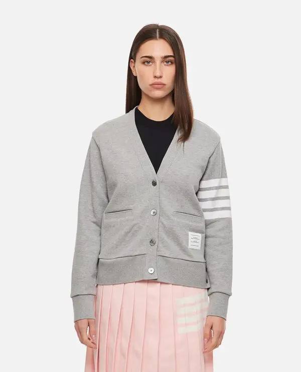 Thom Browne Cotton Cardigan With Striped Detail