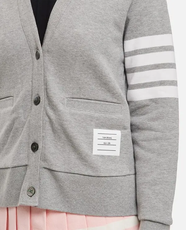 Thom Browne Cotton Cardigan With Striped Detail